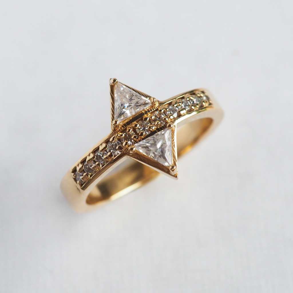 Double Triangle Diamond Ring - The Antiquarian