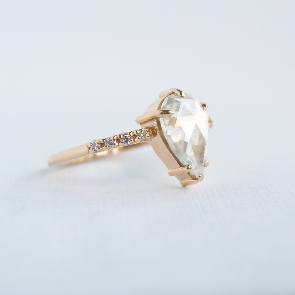 Rose-Cut Pear Engagement Ring - The Antiquarian