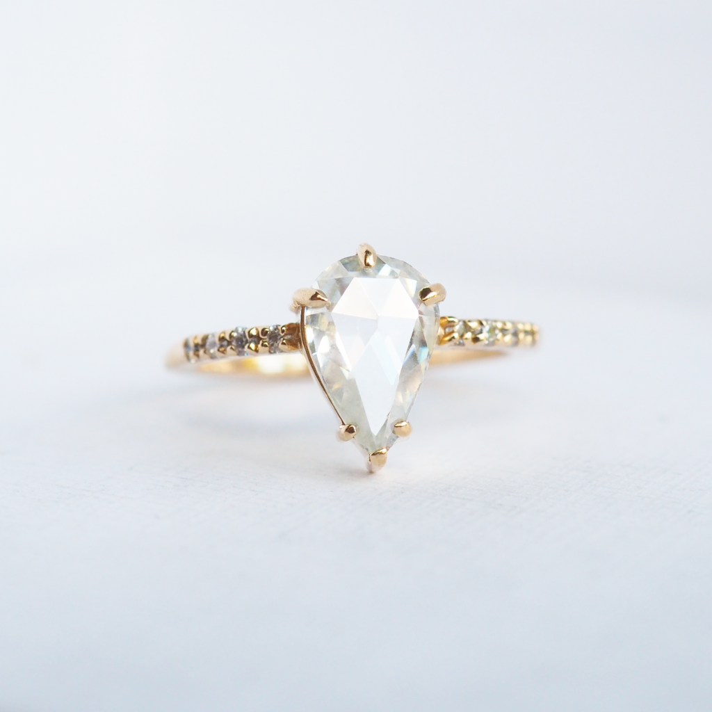 Rose-Cut Pear Engagement Ring - The Antiquarian