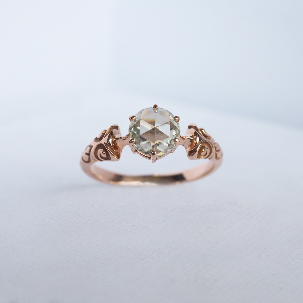 Victorian Inspired Rose-Cut Diamond Engagement Ring - The Antiquarian